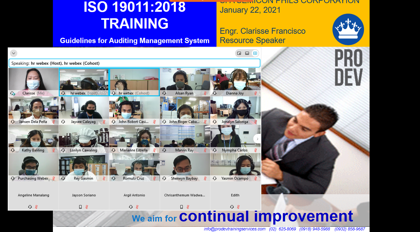 ISO19011:2018 Training of SFA Semicon | ProDev Training Services